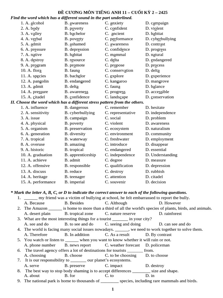 G11 Đề Cương Cuối HK 2 2425 | PDF | Online Shopping | Time Management