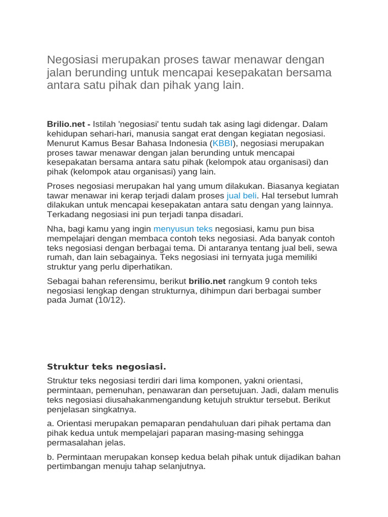 Teks Negosiasi | PDF