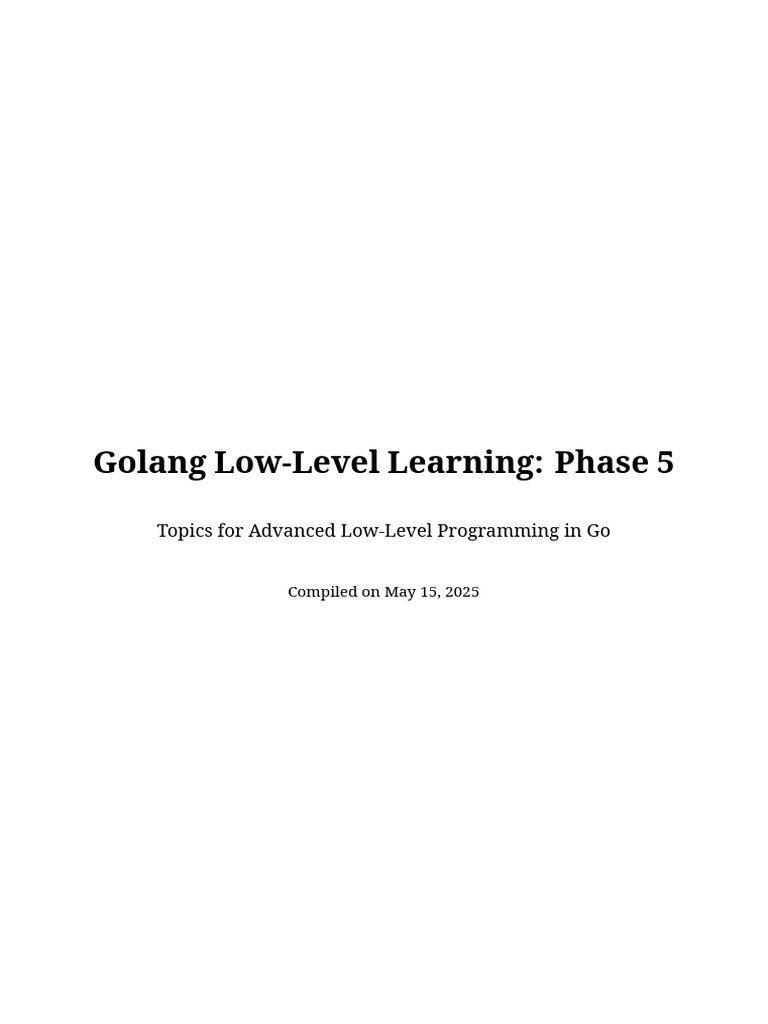 Phase 5: Golang Advanced Applications | PDF | Software Engineering ...