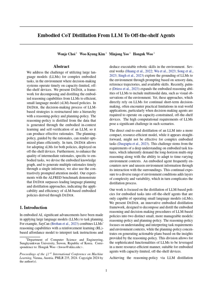 Embodied CoT Distillation From LLM To Off-the-shelf Agents | PDF | Applied Mathematics | Cognition