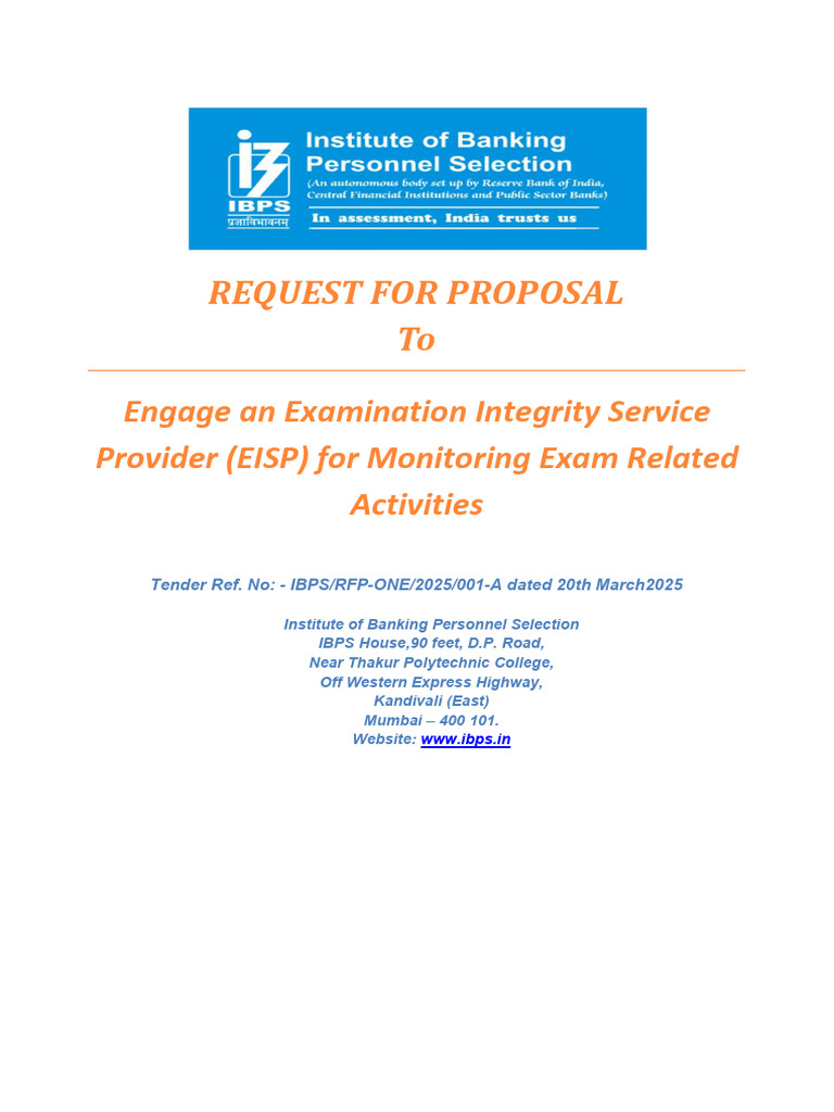 EISP_RFP | PDF | Request For Proposal | Contractual Term