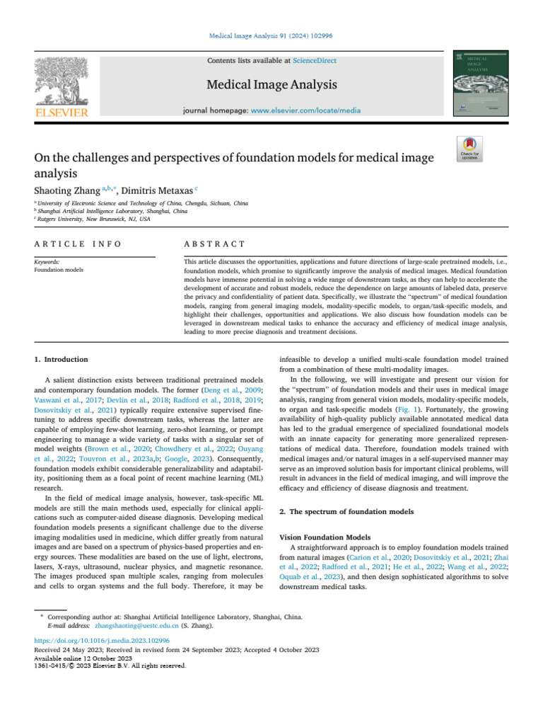 Foundation Models in Medical Imaging | PDF | Medical Imaging ...