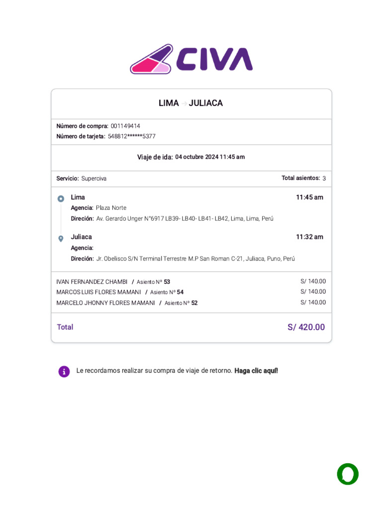 Civa - Empresa de Transporte de Perú | PDF