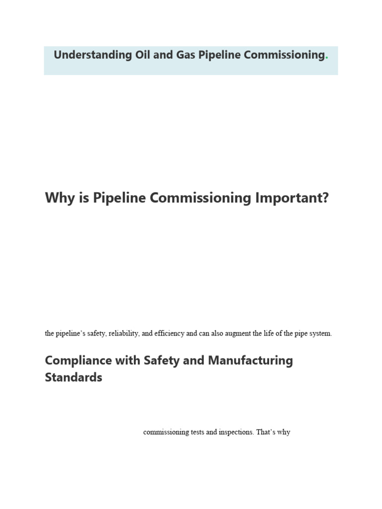 B1 Understanding Oil and Gas Pipeline Commissioning | PDF | Pipe (Fluid ...