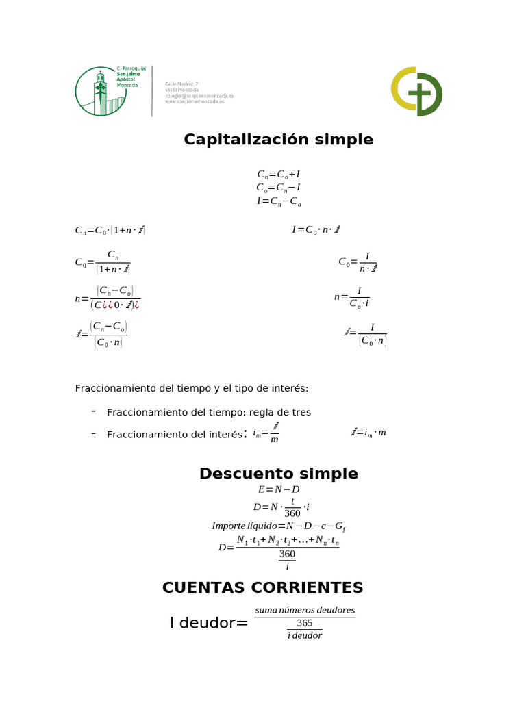 FORMULAS | PDF | Finanzas personales | Responsabilidad (contabilidad ...