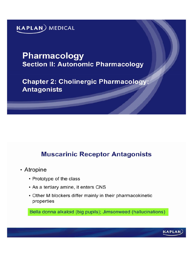 Pharmacology - Sec. II - Chapter 2 Cholinergic Pharmacology - Cholinergic Pharmacology ...