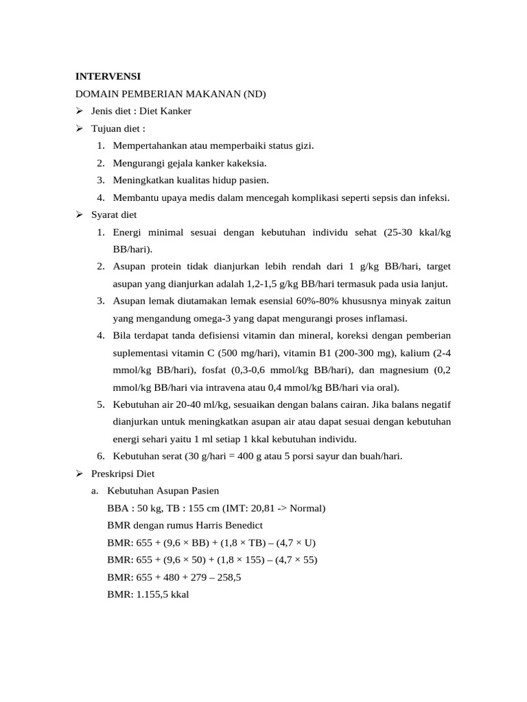 Intervensi + Tabel Azg + Menu Kanker | PDF