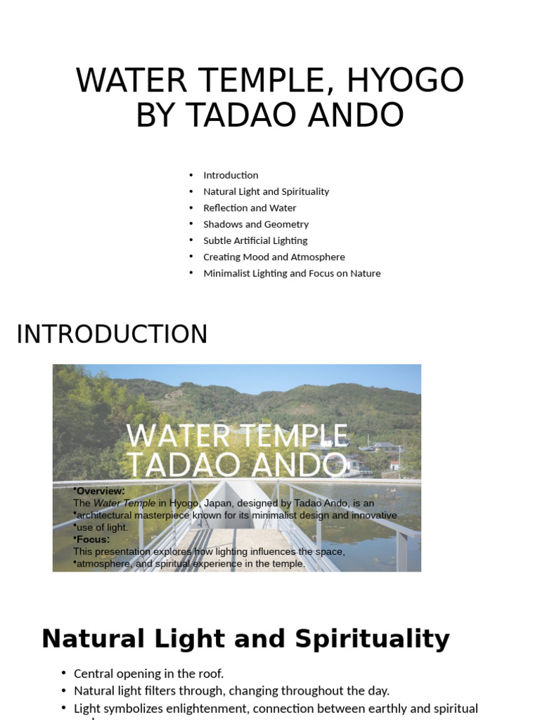 Water Temple, Hyogo by Tadao Ando | PDF