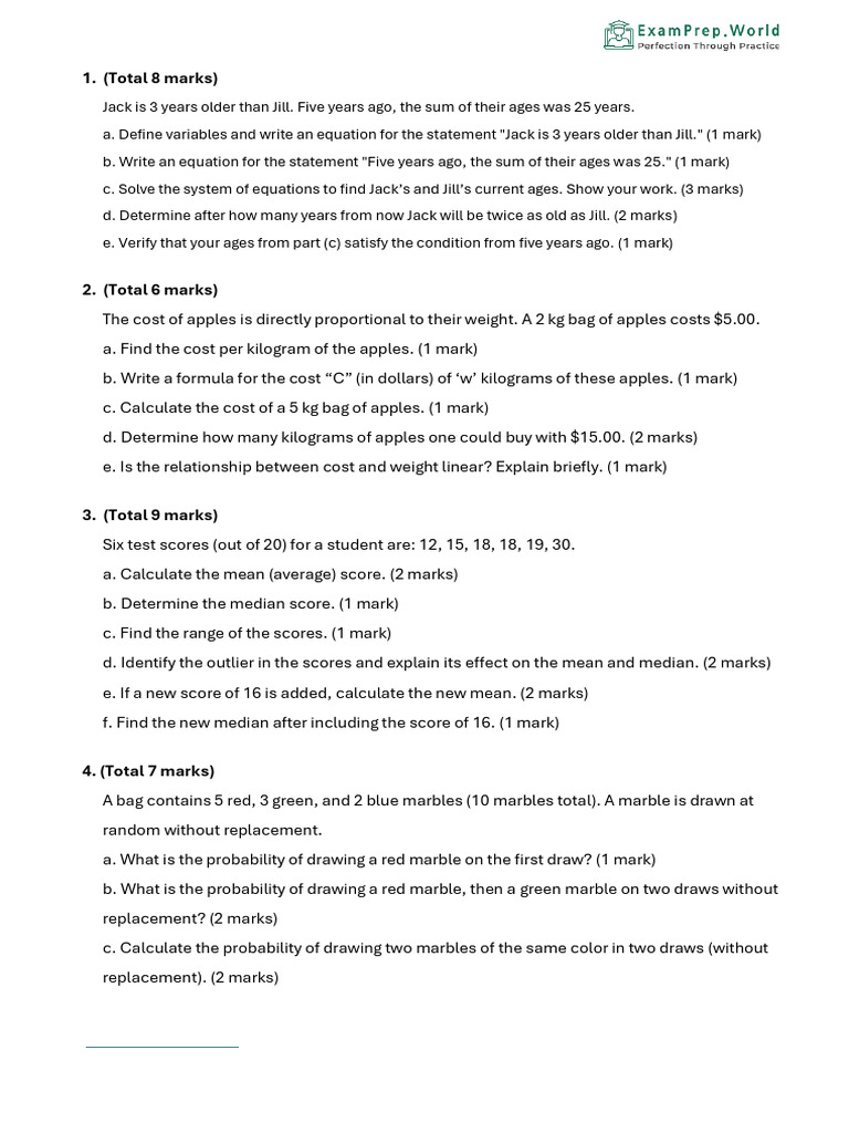 Maths Final Sample Paper 6 | PDF | Equations | Mathematics