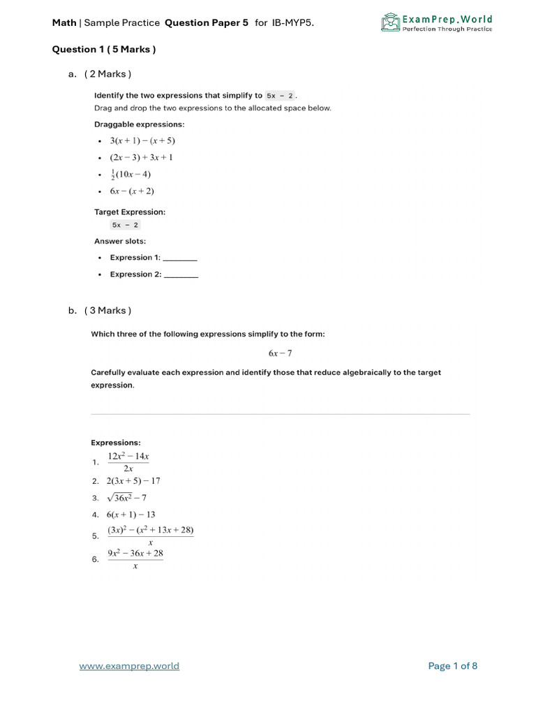 Maths Final Sample Paper 7 | PDF