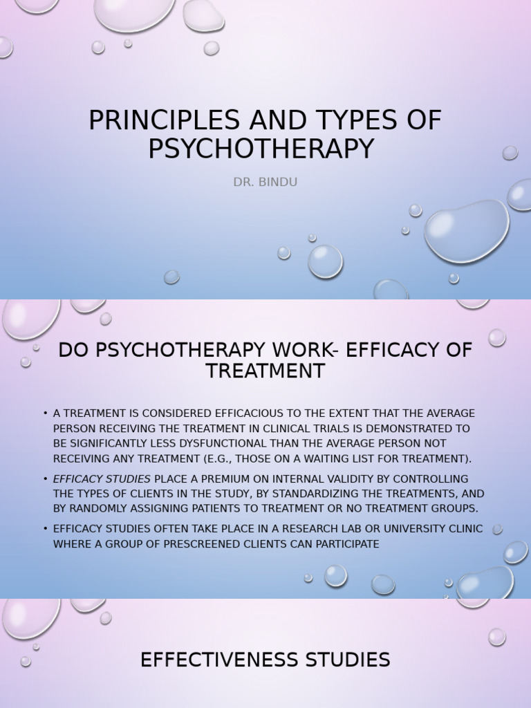 Principles and Types | PDF | Psychotherapy | Psychoanalysis