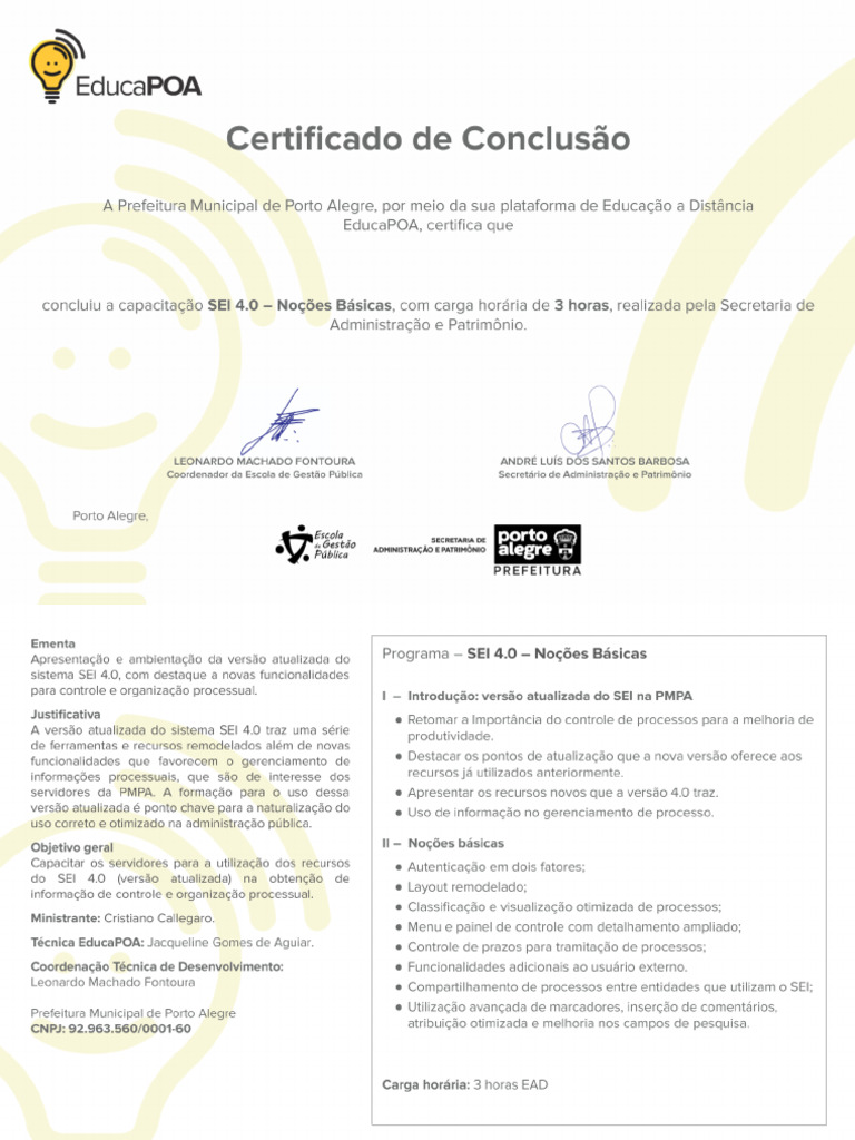 Certificado_de_Conclusao André | PDF