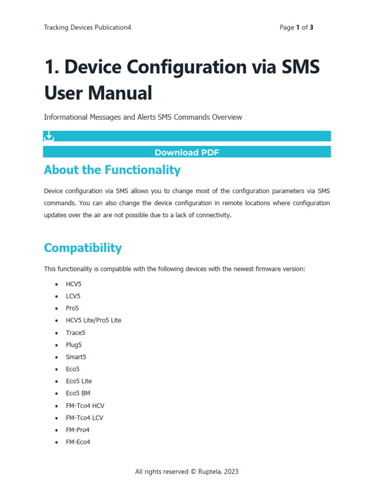 Device Configuration Via Sms User Manual | PDF | Computing | Computer Science