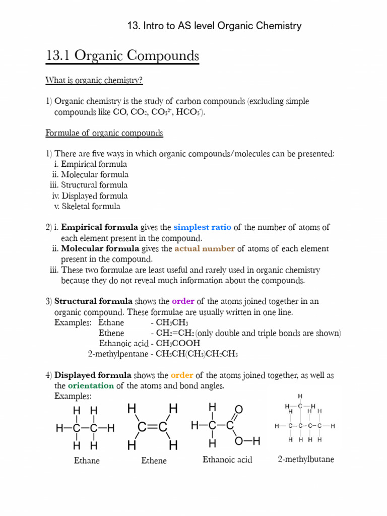 Ch13 Intro To As Organic | PDF | Isomer | Chemical Reactions