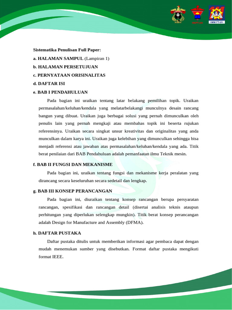 Full Paper Sistematika Penulisan Mdi | PDF