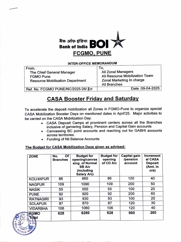CASA Booster Friday and Saturday | PDF
