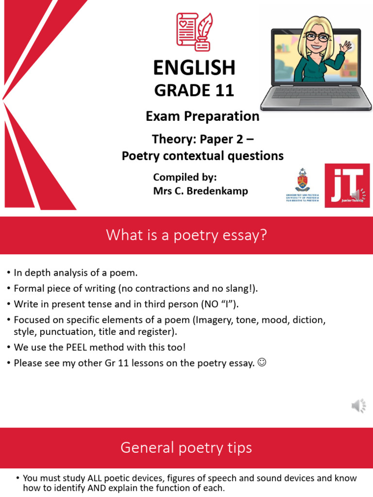 Grade 11 Poetry Exam Prep Guide | PDF