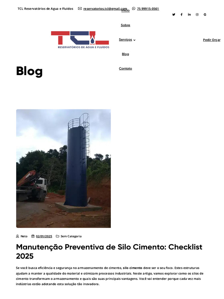 Manutenção Preventiva de Silo Cimento - Checklist 2025 | PDF | Cimento ...