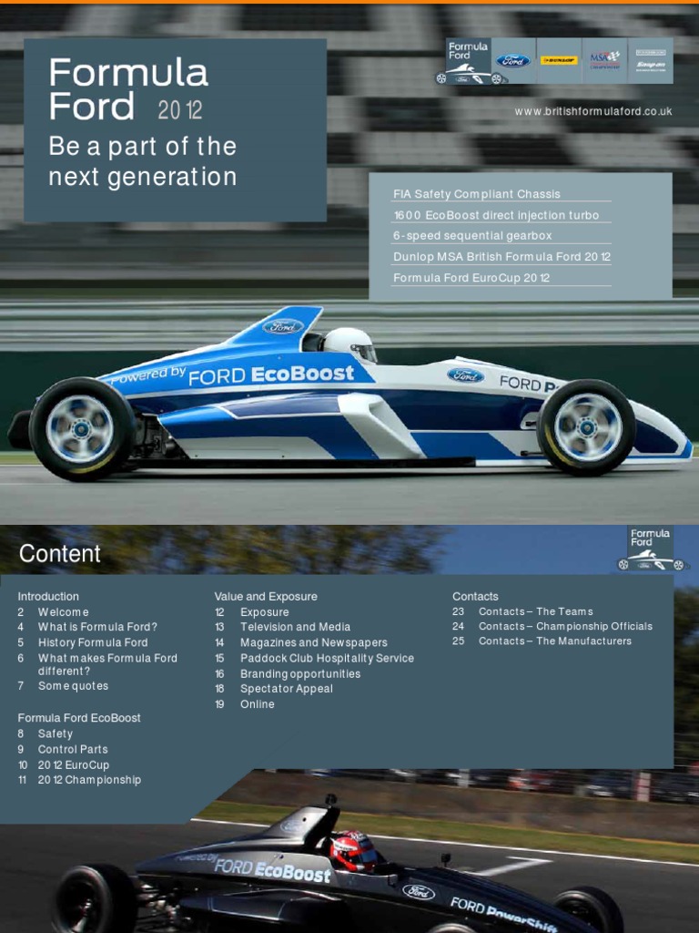 Brochure 2012 Formula Ford | PDF | Formula Racing | Auto Racing