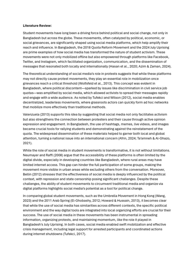 Literature Review Updated | PDF | Activism | Social Media