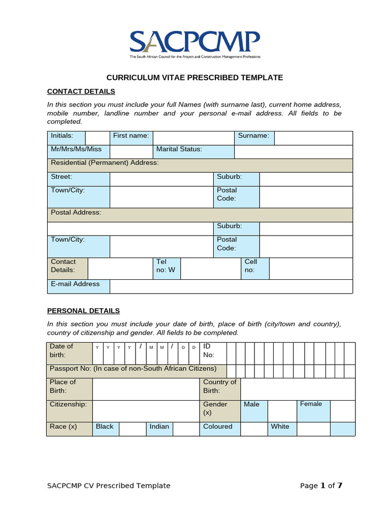CURRICULUM VITAE PRESCRIBED TEMPLATE Rev 1 2 | PDF | Diploma | Résumé