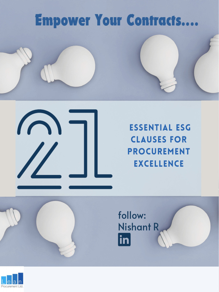 21 Essential ESG Clauses 1741385383 | PDF | Supply Chain | Sustainability