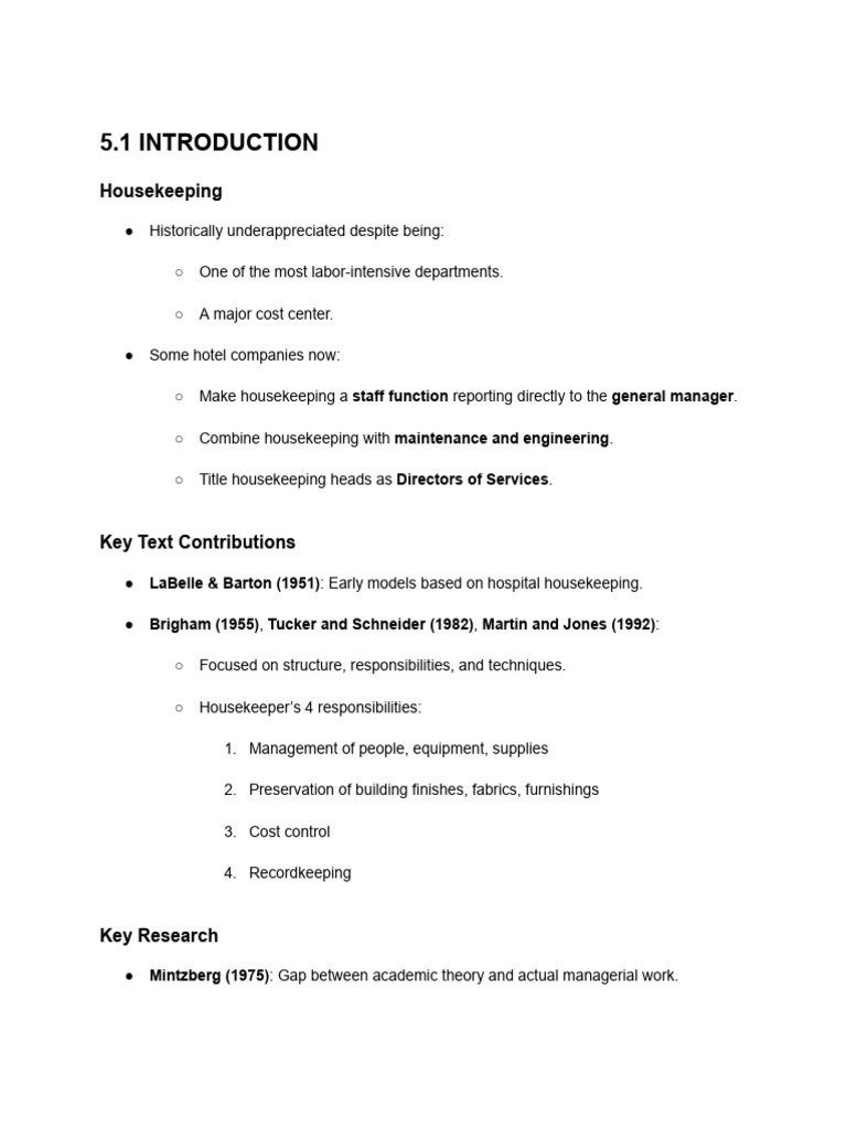 Housekeeping and Engineering Integration | PDF | Housekeeping | Business