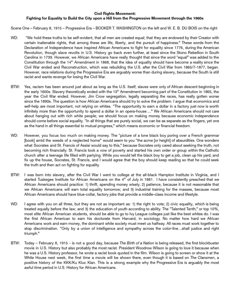 Civil Rights Movement Skit | PDF | Student Nonviolent Coordinating ...