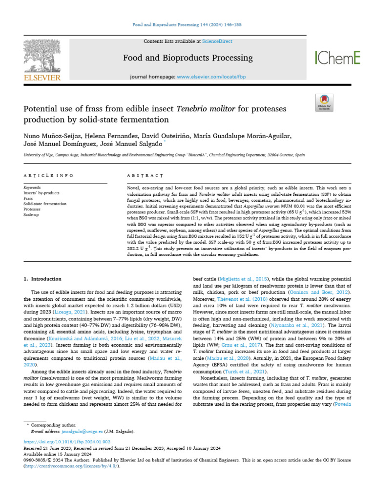 Potential Use of Frass From Edible Insect Tenebrio Molitor For ...
