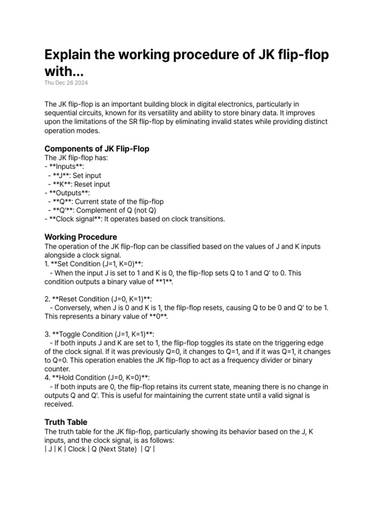 Explain The Working Procedure - 145464171 | PDF | Computer Engineering | Electronic Engineering