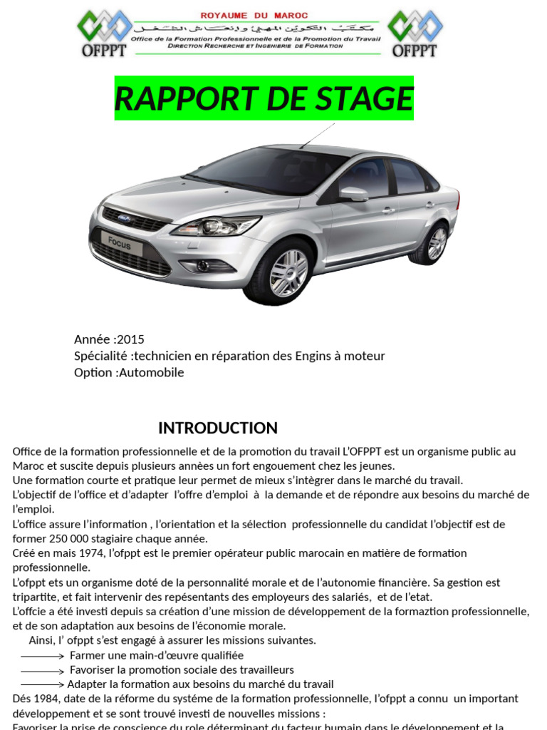 Rappor de Stage Badr | PDF | Embrayage | Injection (moteur)