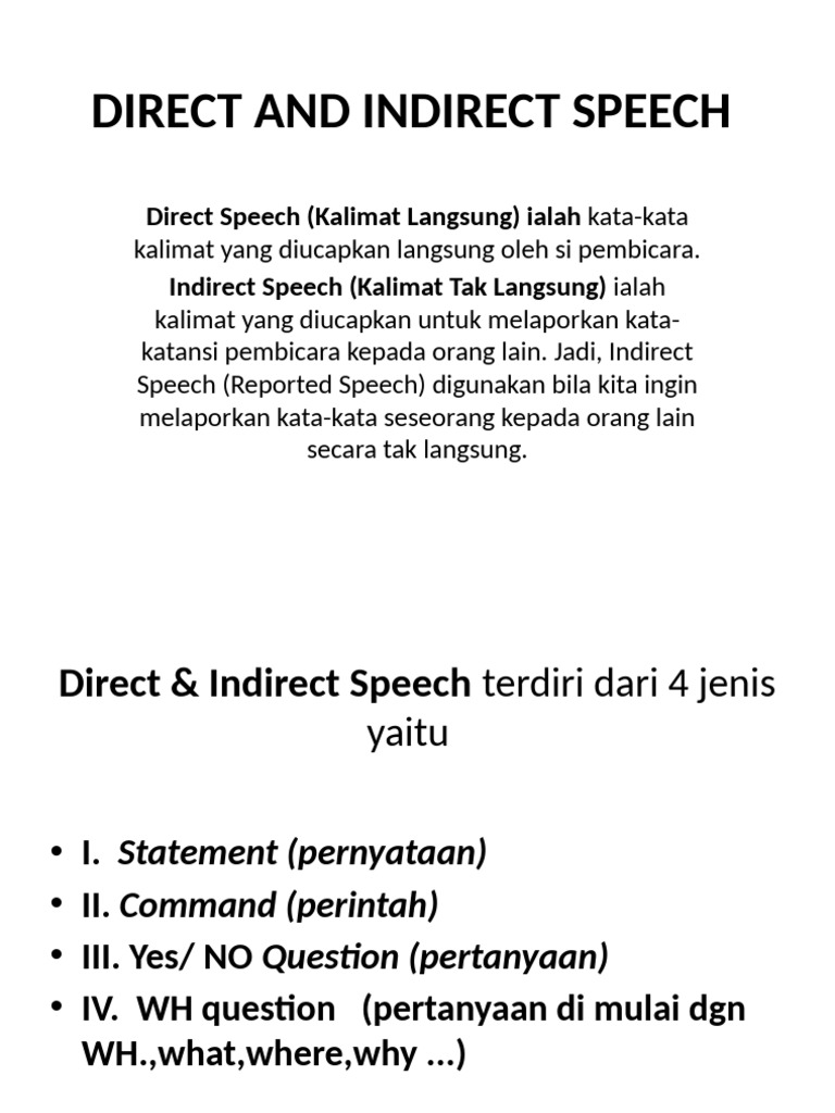 Direct and Indirect Speech | PDF | Syntax | Language Mechanics