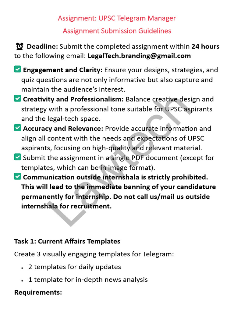 Upsc Telegram Assignment | PDF | Computing | Communication