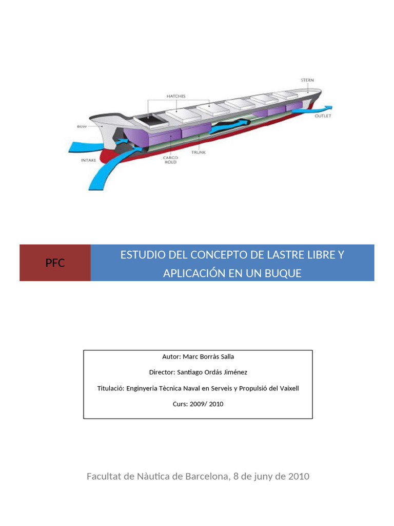 PFC. Estudio del concepto de lastre libre y aplicación en un | PDF | Agua