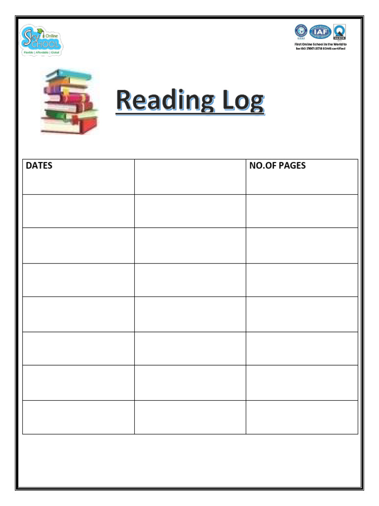 Reading Log | PDF