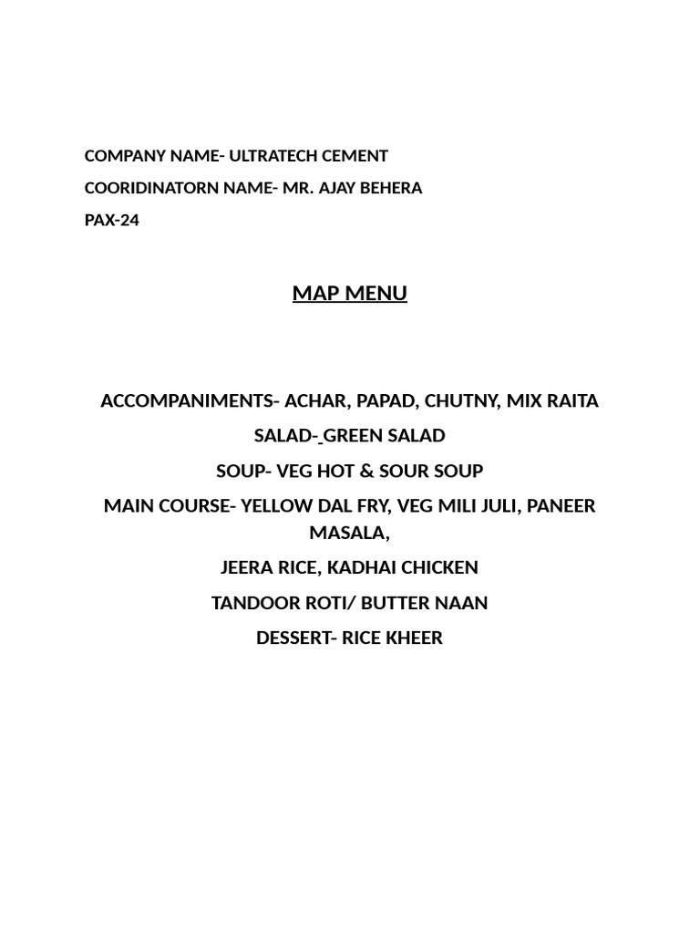 Ultratech Map Menu | PDF