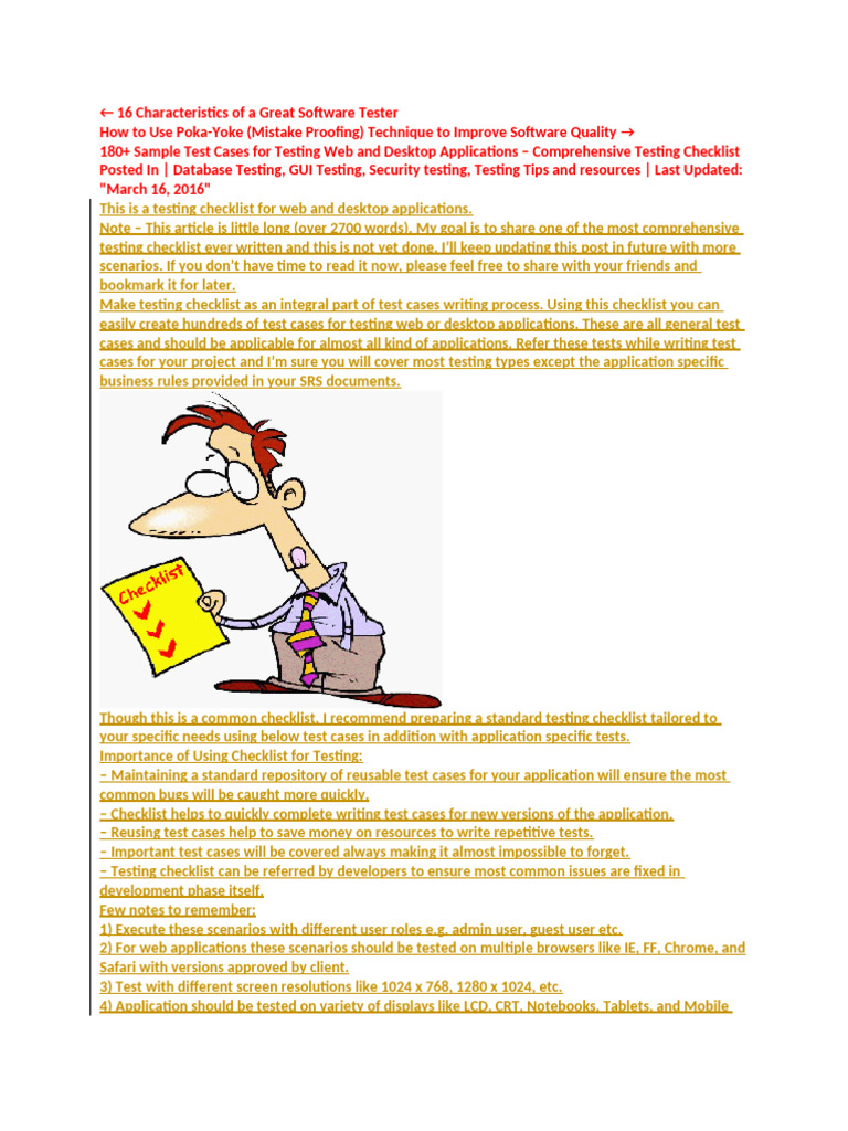 16 Characteristics of A Great Software Tester | PDF | Databases ...