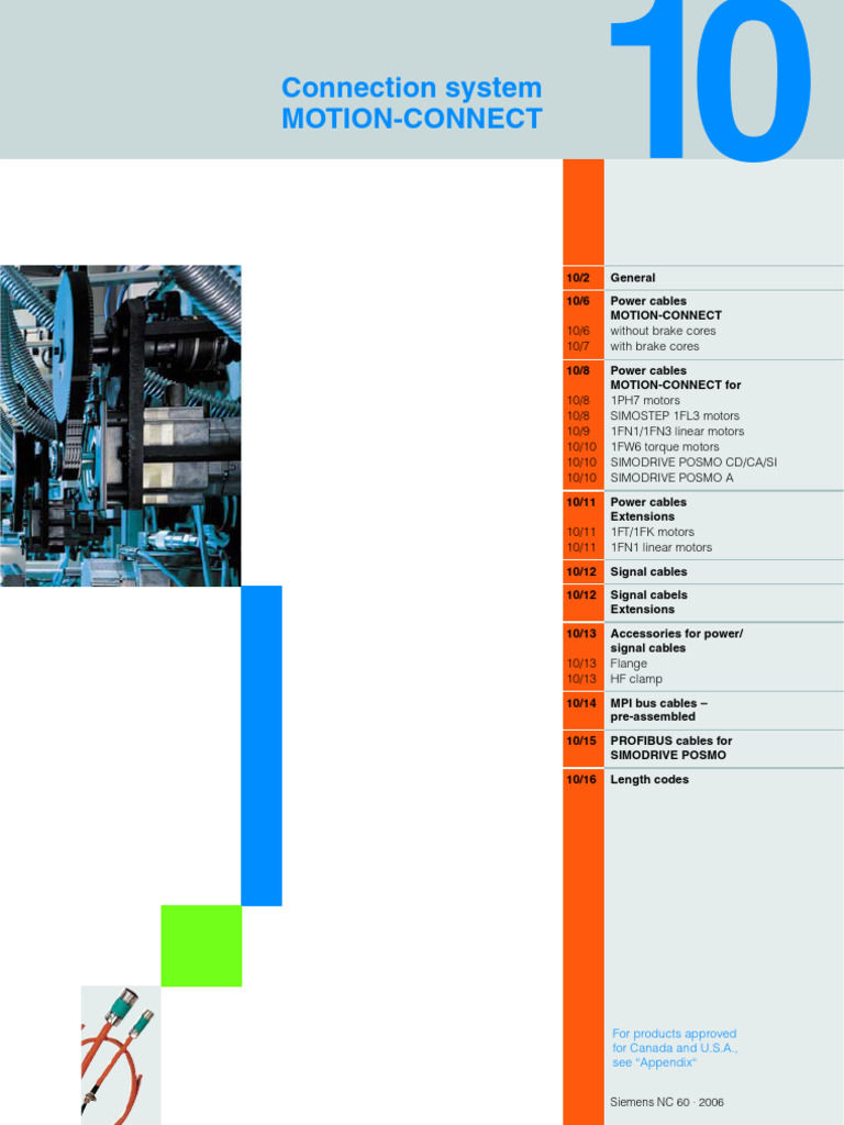 Siemens MOTION-CONNECT Cables Overview | PDF | Electrical Connector ...