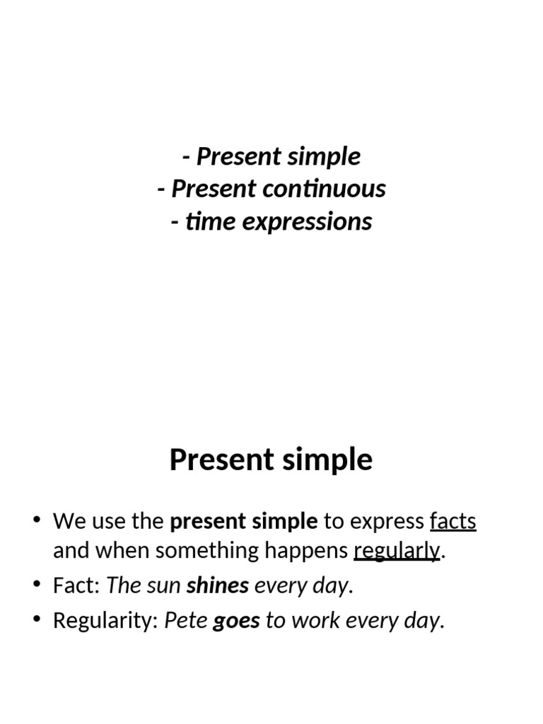 Basics 01 - Present Simple & Continuous | PDF | English Language | Linguistic Typology