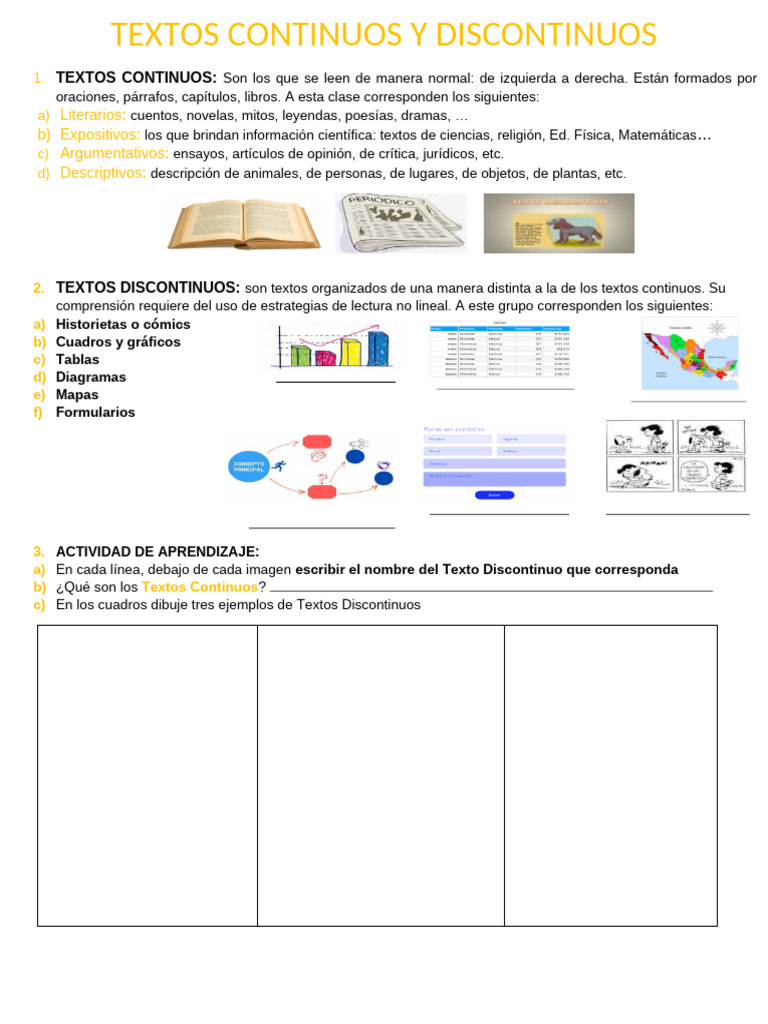 Textos Continuos y Discontinuos | PDF