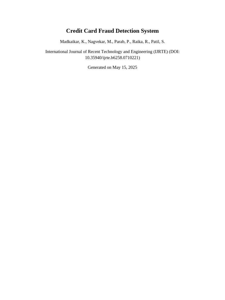 Credit_Card_Fraud_Detection_System | PDF | Support Vector Machine | Multivariate Statistics