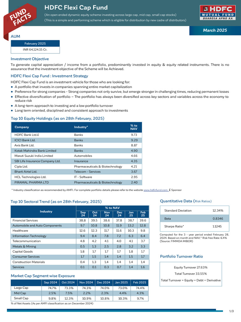 HDFC Flexi Cap Fund Overview & Strategy | PDF | Investing | Financial ...