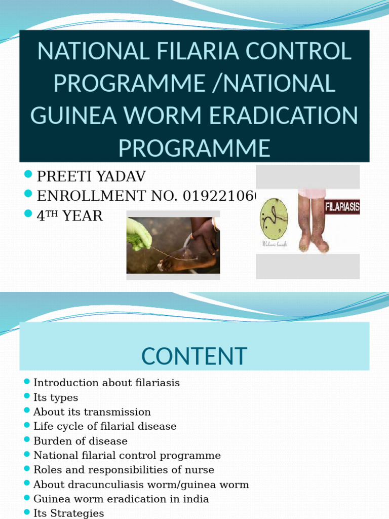 Filaria & Eradication PRGM | PDF | Animals And Humans | Medical Specialties