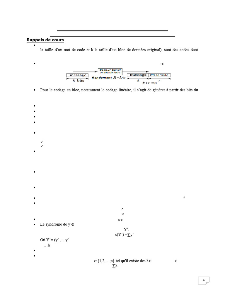 Codage et Décodage Linéaire en F2 | PDF | Algèbre | Algèbre linéaire