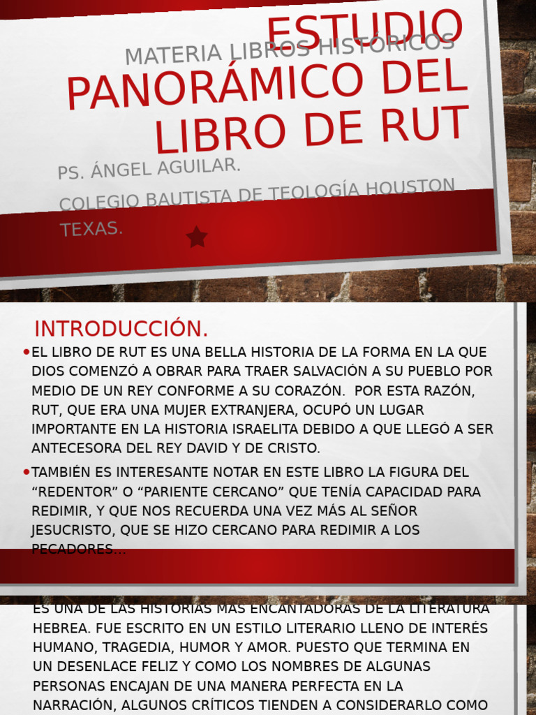 Libros Históricos Rut | PDF | Libro de rut | Rut (figura bíblica)