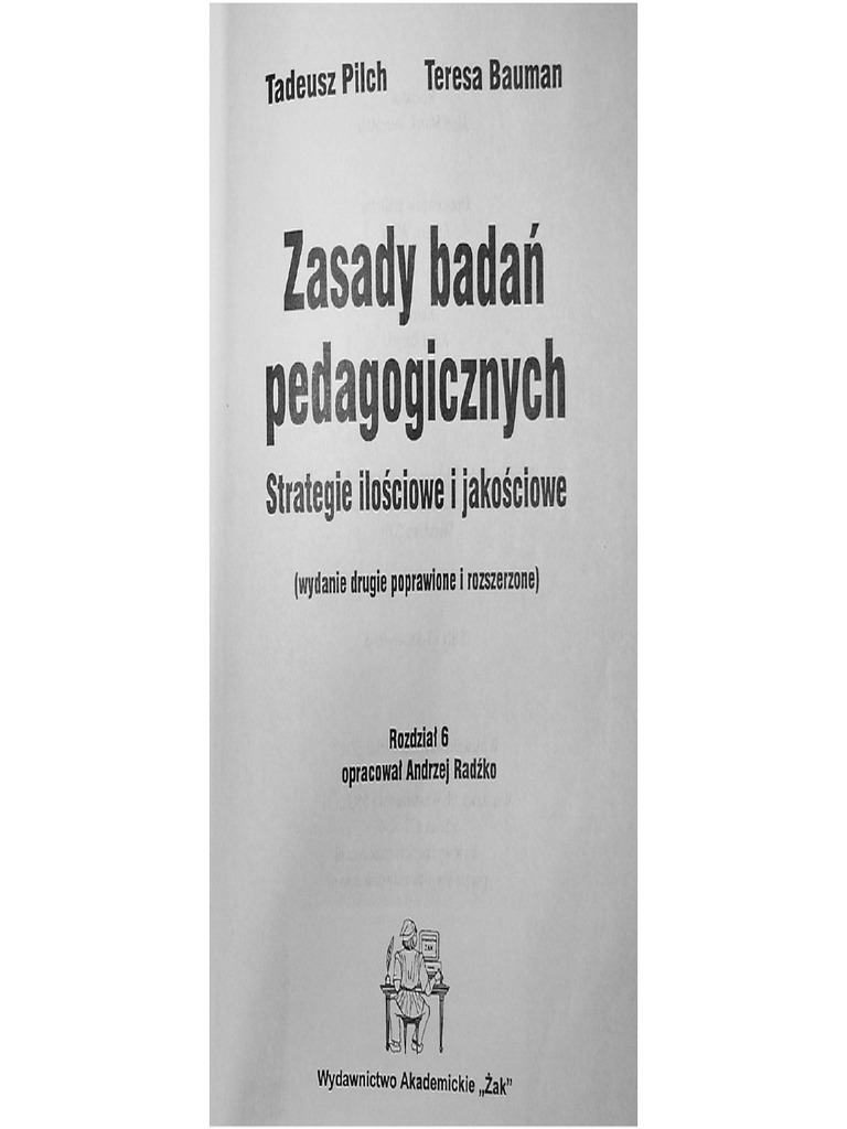 Pilch T., Bauman T. - Zasady Badań Pedagogicznych | PDF