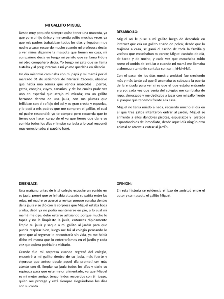 Mi Gallito Miguel | PDF