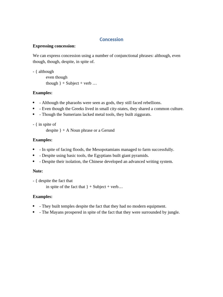 Concession Lesson Ancient Civilizations | PDF