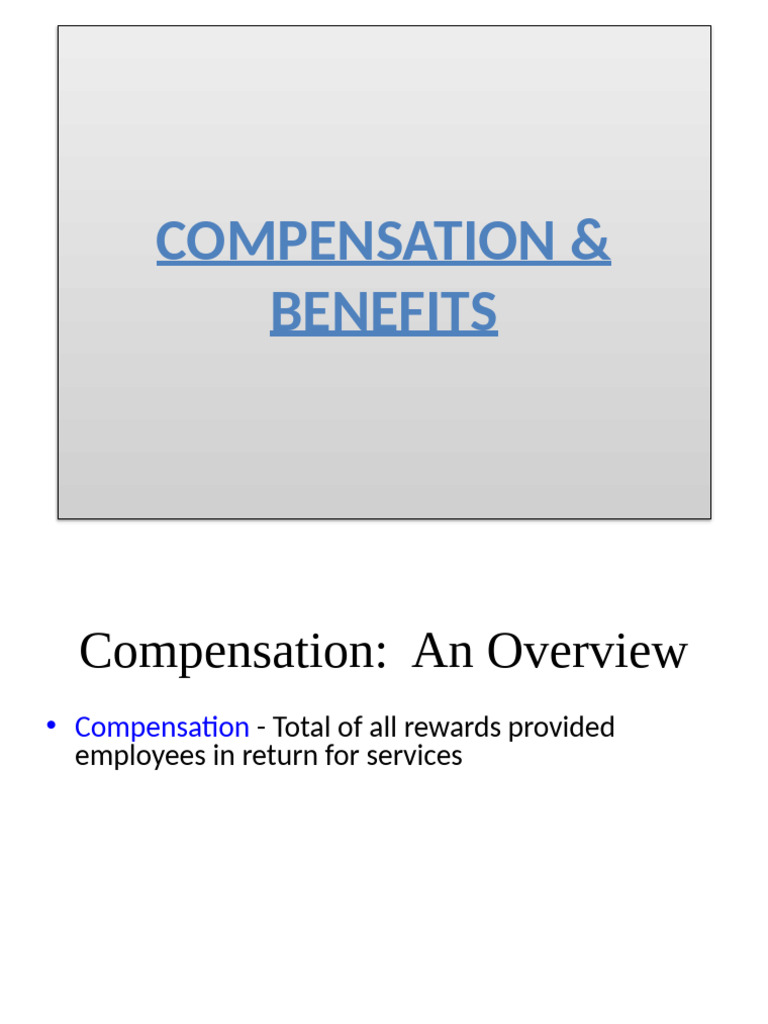 Session 27&28 Compensation | PDF | Cost Of Living | Compensation And ...