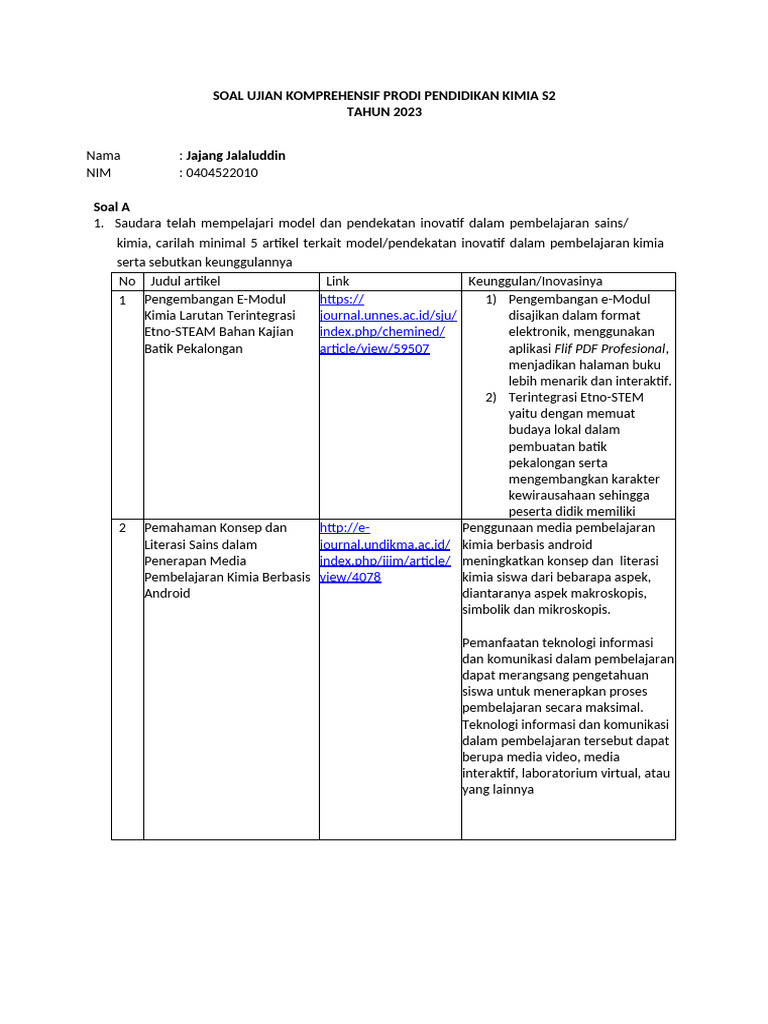 SOAL KOMPREHENSIF JULI 2023 | PDF